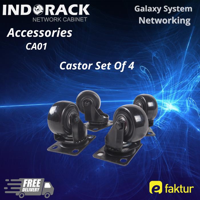 Jual Castor Set of 4 Kaki Roda Penggerak Rack Rak Server CA01 INDORACK ...