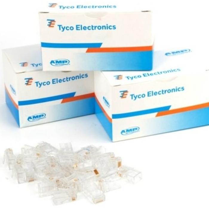 Jual CONNECTOR LAN RJ45 AMP BOX / RJ 45 COMMSCOPE KONEKTOR ISI 100PCS ...