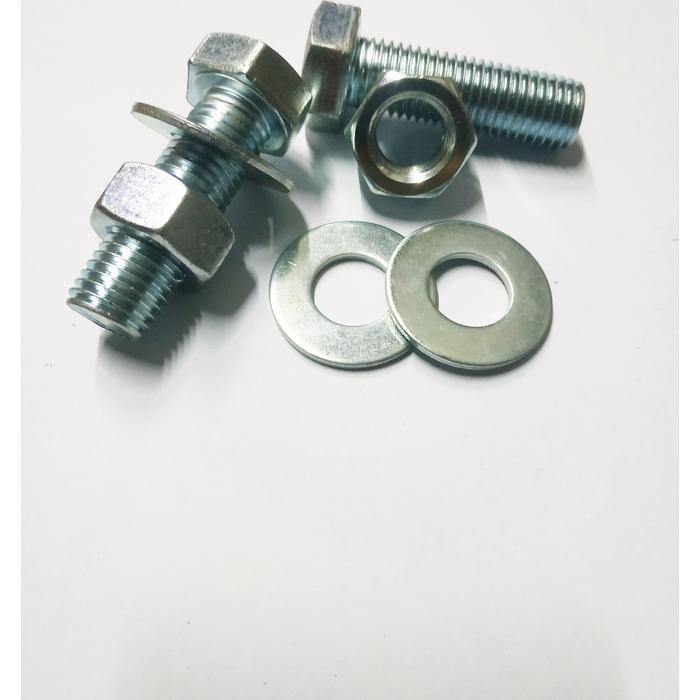 Jual Baut Mur + Ring Plat M16 x 50 mm (1 set) Galvanis Putih - Jakarta Barat - Mitra Anchor ...