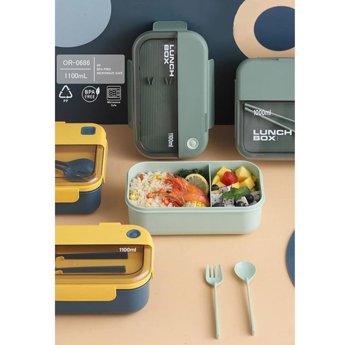 Jual Yakada Lunch Box Bento Jerami Gandum Kotak Bekal 2 Sekat 1100ml ...