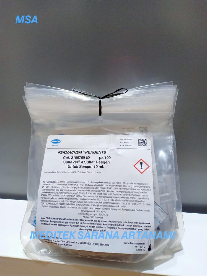 Jual HACH 2106769 SulfaVer 4 Sulfate Reagent Powder Pillows 10 mL 100 ...