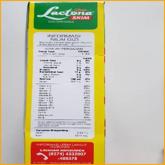 Jual SUSU LACTONA SKIM MIROTA SUSU SKIM BUBUK SUSU TANPA LEMAK SUSU ...