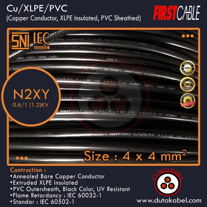 Jual Kabel N2XY 4x4 mm2 (Cu/XLPE/PVC) FIRST CABLE /4x4 mm/4 x 4 mm2/4x4mm2 - Jakarta Utara - CV ...