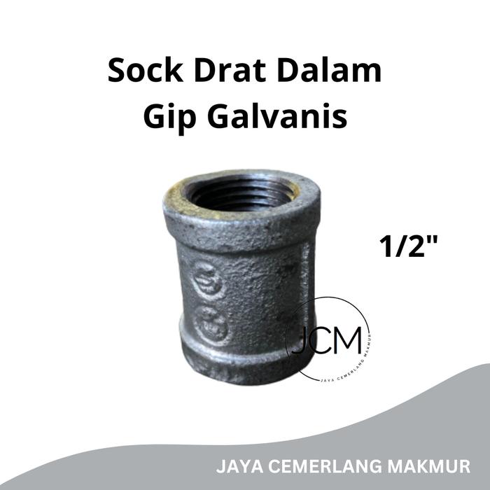 Jual Sock Drat Dalam Galvanis Besi 1/2" Inch GIP / Socket / Sok Drat ...