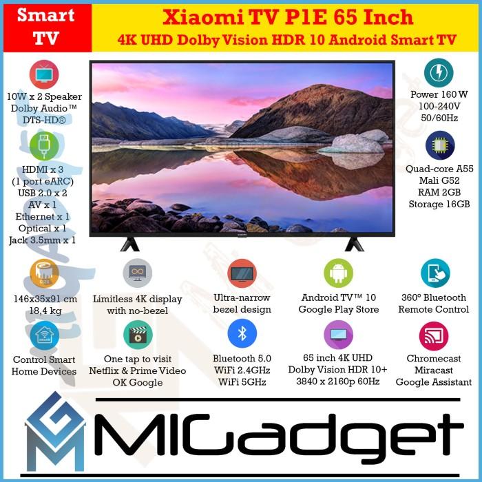 Promo LED TV Xiaomi Mi TV P1E P1 E 65 Inch 4K UHD Dolby Vision HDR Smart TV - Kota Malang ...
