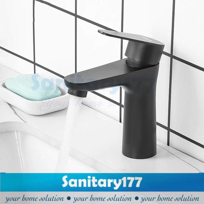 Jual Kran wastafel hitam stainless angkat 69H keran air cuci sus304 ...