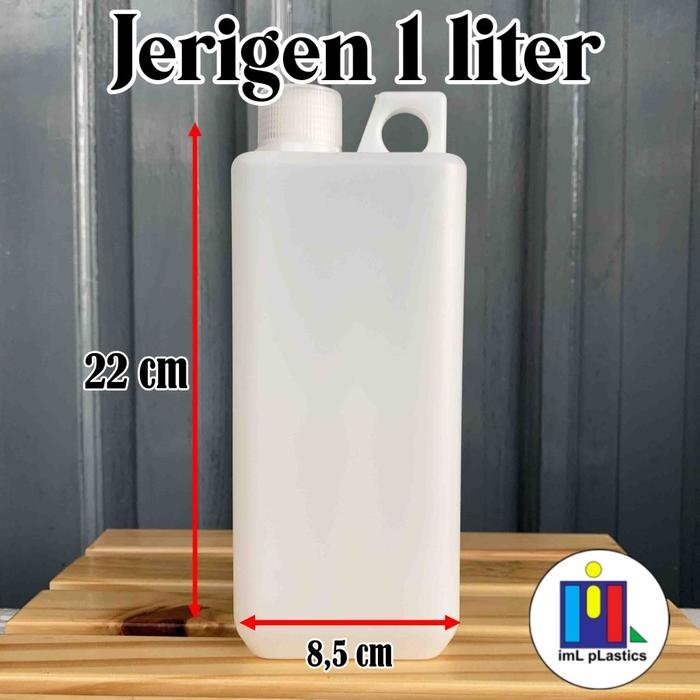 Jual Jerigen 1 liter / botol jirigen 1000 ml Putih - 1 pcs - Putih ...