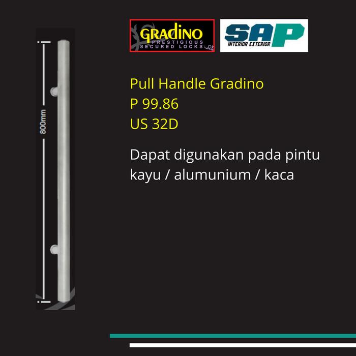 Jual Gradino P 99.86 pull handle stainless 80cm pegangan tarikan pintu - Kota Tangerang ...