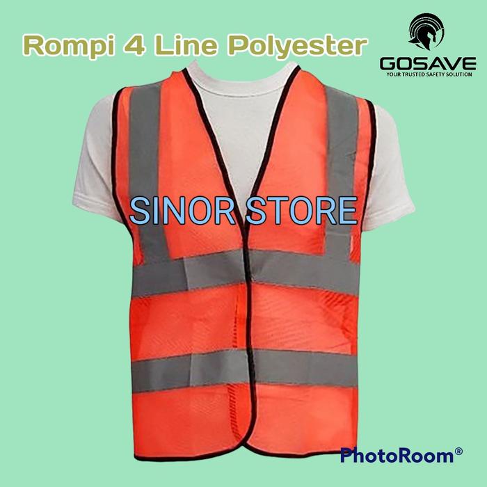 Jual Rompi Safety Polyester ORANGE Safety Vest Proyek Polyster Polister ...