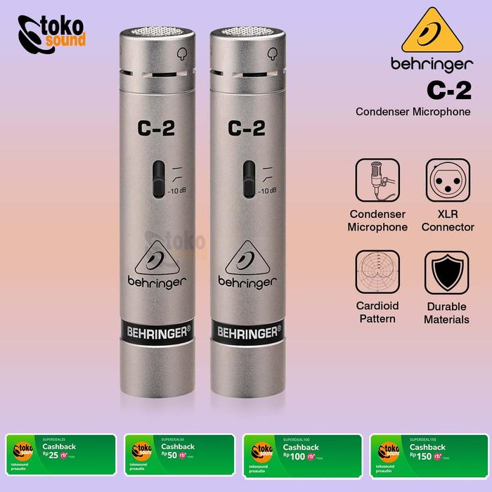 Jual Behringer C-2 / C2 / C 2 - Matched Pair Studio Condenser ...