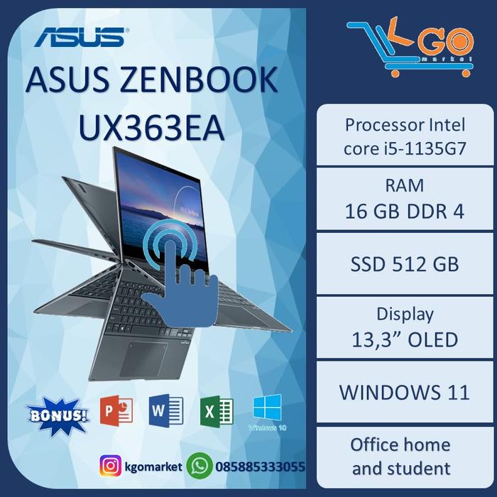 Jual ZENBOOK UX363EA CORE I5-1135G7 16GB 512GB SSD 13,3" OLED ...