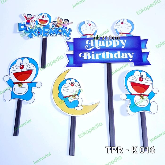 Jual Topper kue tusuk karakter hiasan dekorasi kue ulang tahun doraemon ...