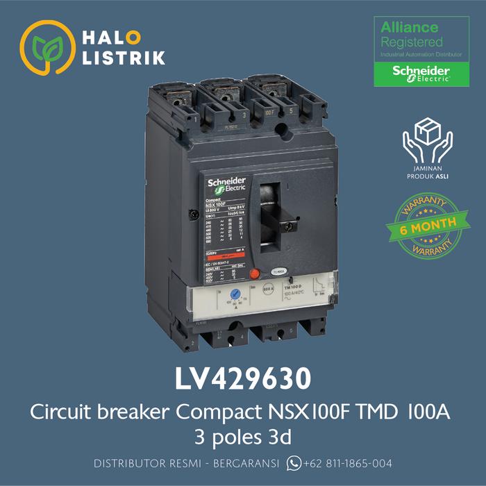 Jual LV429630 Circuit breaker NSX100F TMD 100A 3P 3d Schneider Electric ...