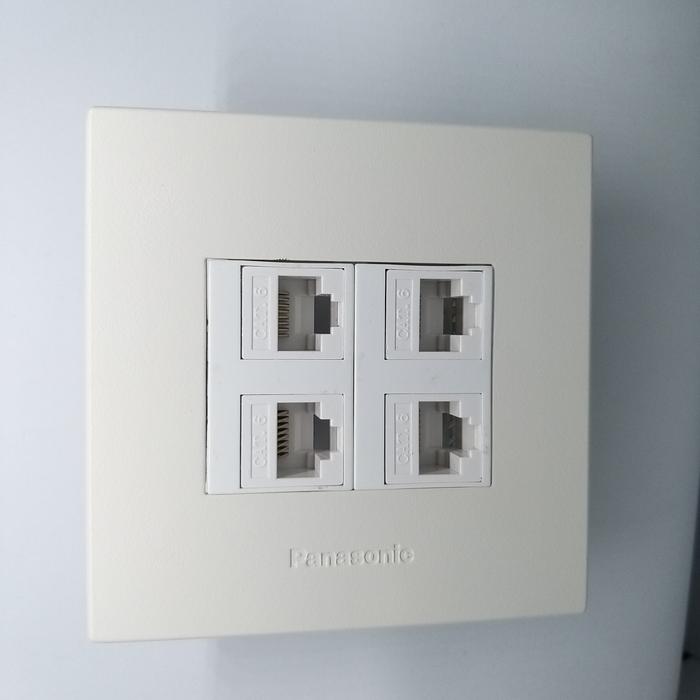 Jual STOP KONTAK OUTLET FACEPLATE DATA LAN RJ45 CAT6 4 PORT FRAME ...