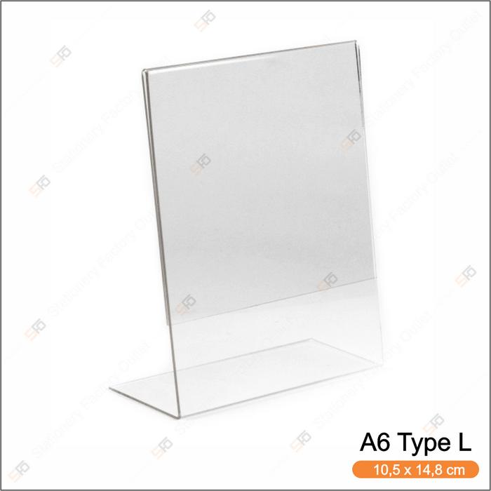 Jual Tempat Brosur Akrilik A6 Tipe L - Tent Card Holder Acrylic Display ...