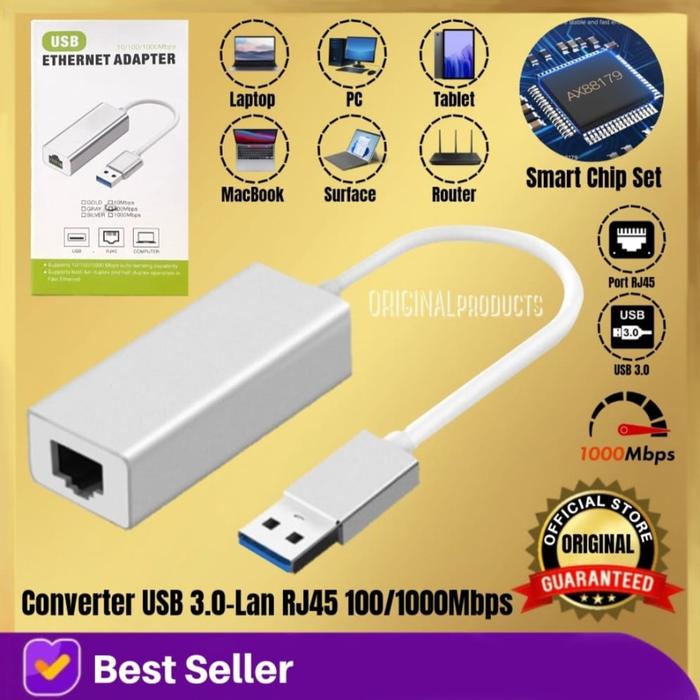 Jual usb 3.0 to LAN Ethernet rj45 100mbps Network Adapter Laptop PC ...