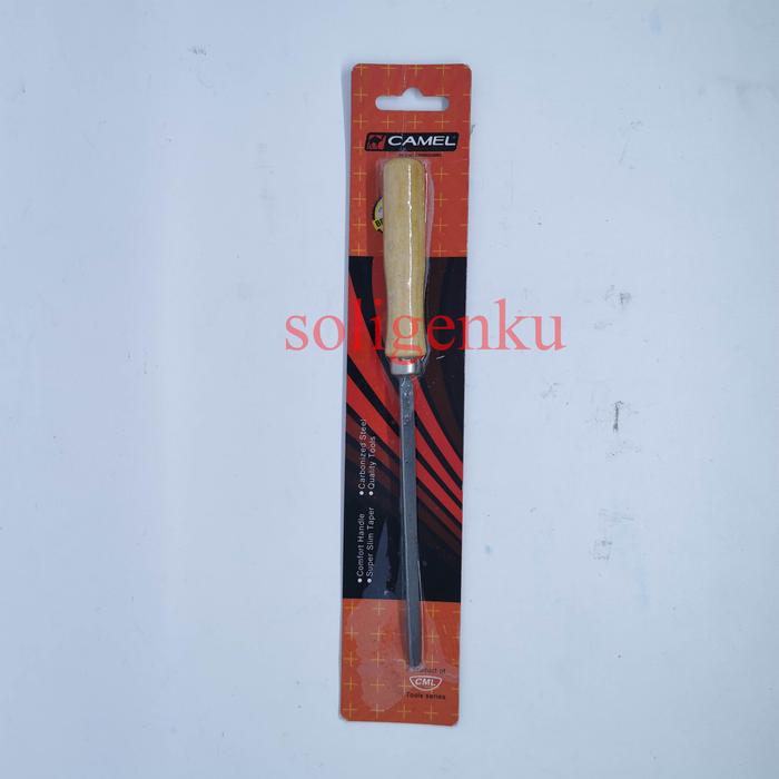 Jual Kikir Pengasah Gergaji Model Kikir Segitiga 4" Inch Gagang Kayu ...