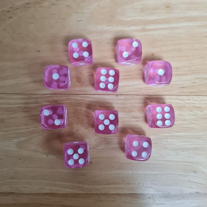 Jual (1 biji) Dadu 6 Sisi Bening 14mm (standard Pokemon & Board Game ...