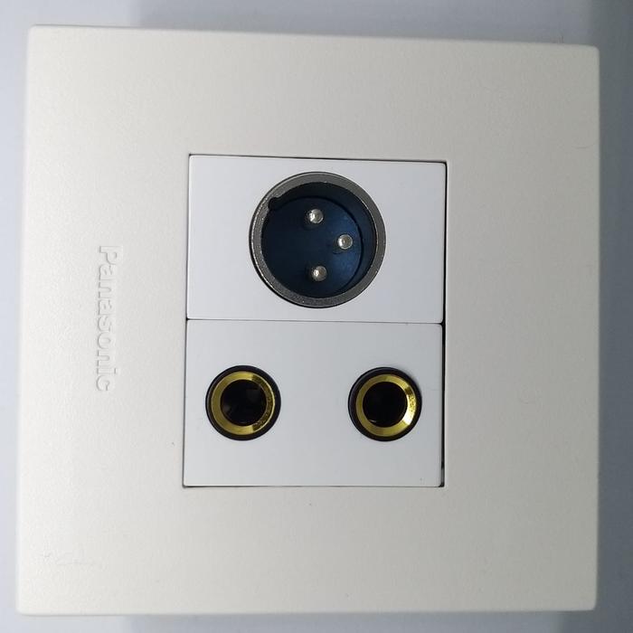 Jual Stop kontak faceplate outlet canon male mic akay 6.5mm frame ...