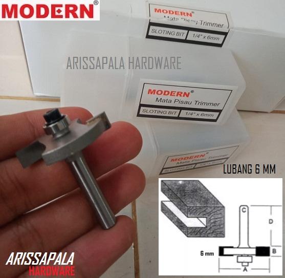 Jual Mata Profil Sloting Bit Mata Trimmer Router Lubang Panel Kayu Kaca ...
