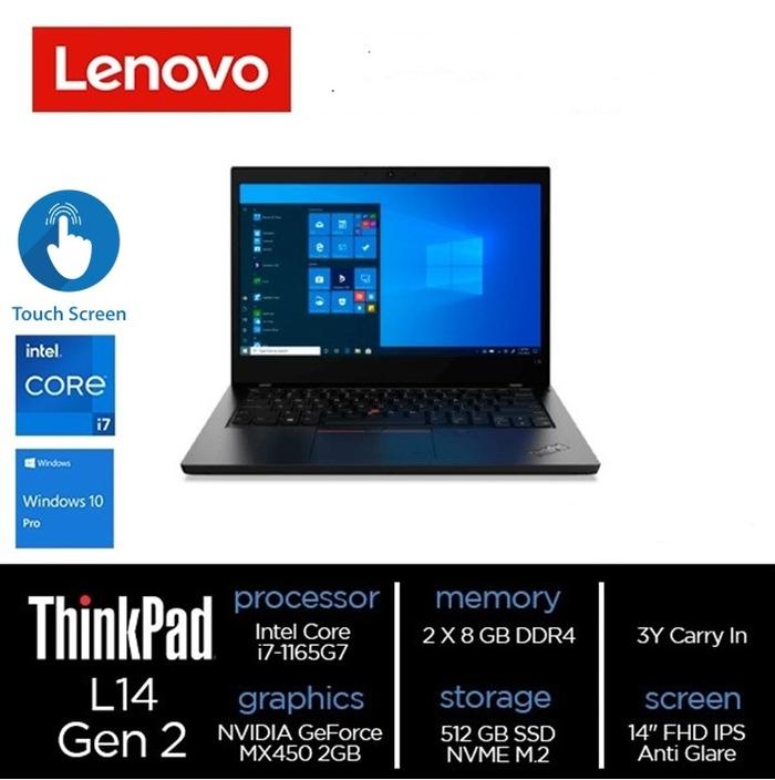 Jual Lenovo ThinkPad L14 G2 i7-1165G7 16GB 512GB MX450 W10 Pro TOUCH ...