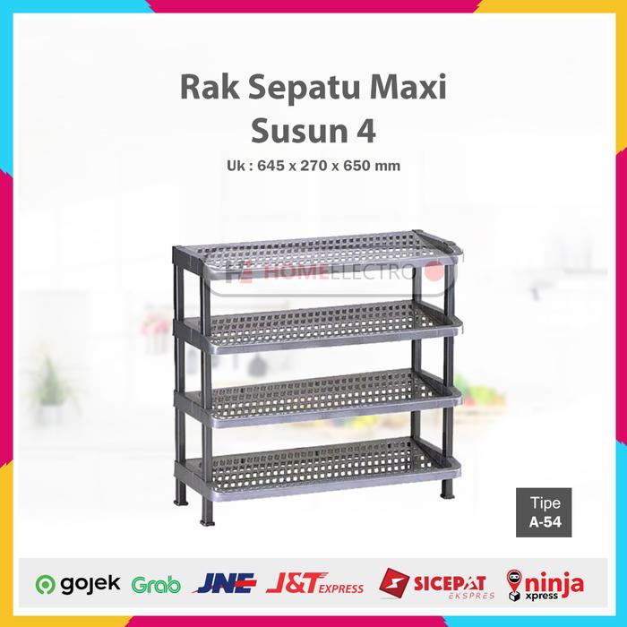 Jual Rak Sepatu Maxi Susun 4 A-54 Lion Star A54 Tempat Sendal Plastik ...