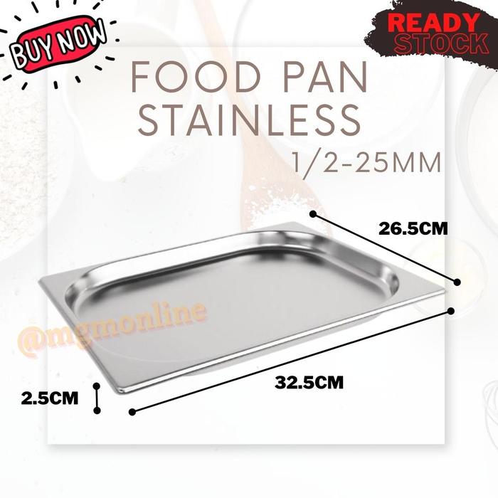 Jual Food pan prasmanan Stainless ukuran 1/2 tinggi 2.5CM foodpan ...