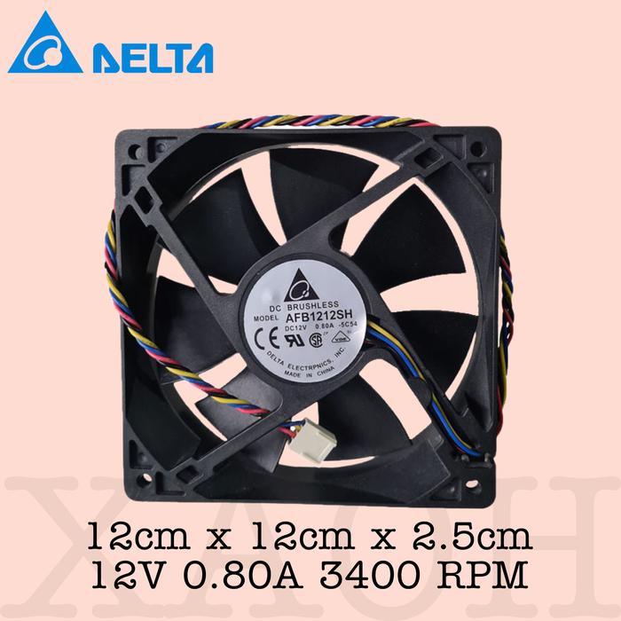 Jual Delta Fan Kipas AFB1212SH 12Cm 12V 0.80A 3400RPM PWM - Jakarta Pusat - XAOH | Tokopedia