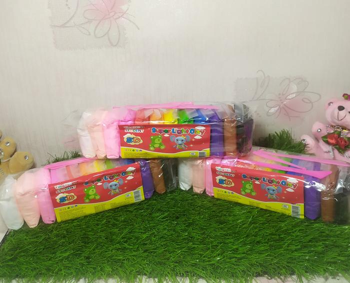 Jual Clay Warna Polymer Super Clay Light rainbow Mainan Lilin Clay Anak ...