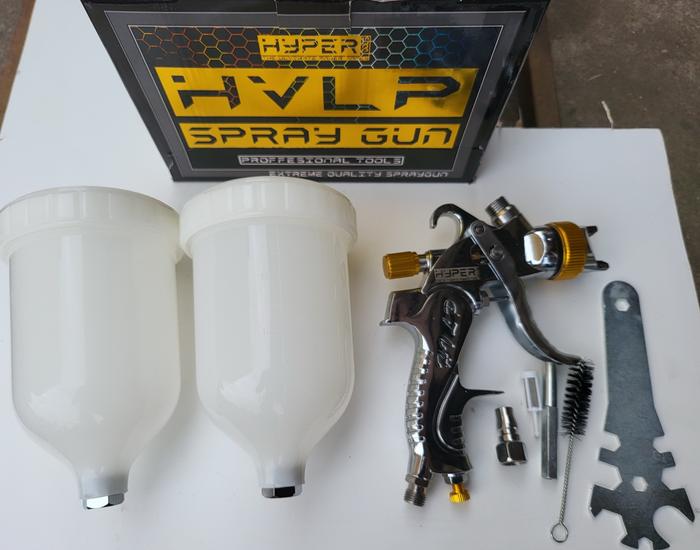 Jual HYPER SPRAY GUN HVLP SEMPROTAN ANGIN CAT BONUS TABUNG ATAS 600cc ...