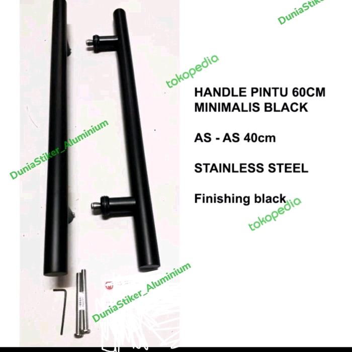 Jual PULL HANDLE BULAT STAINLESS BLACK 60CM/GAGANG/PEGANGAN PINTU TARIK ...