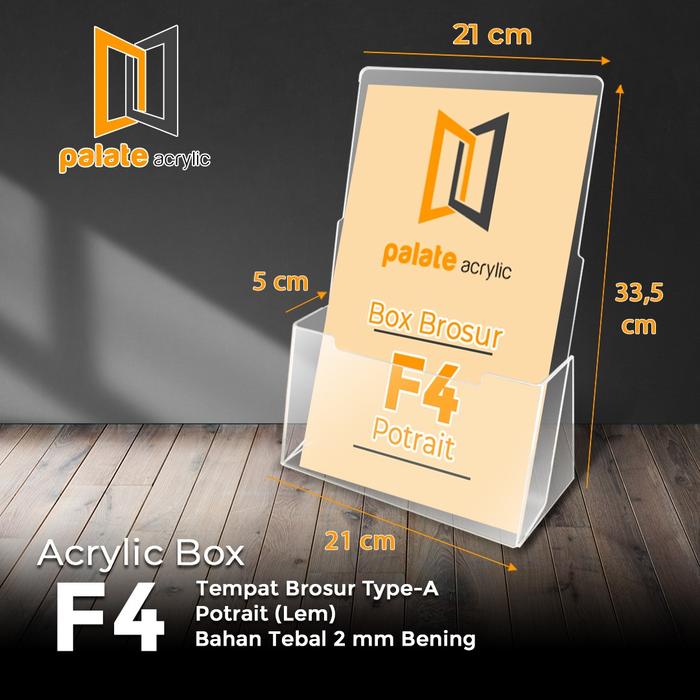 Jual RAK/TEMPAT BROSUR BROCHURE ACRYLIC/AKRILIK UKURAN F4 TEBAL 2MM ...