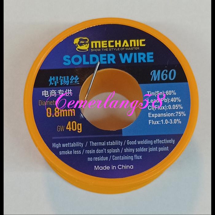 Jual Timah Solder Wire Kawat Solder 0.8 /Timah Gulung Mechanic M60 Original - Jakarta Barat ...