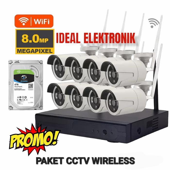 Jual PAKET CAMERA NVR KIT 8CH WIRELESS PAKET KAMERA CCTV 8 CHANNEL 8MP ...