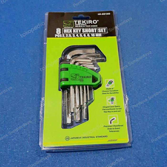 Jual TEKIRO KUNCI L SET 8 PCS SEGI ENAM PENDEK / HEX KEY SET - Jakarta ...