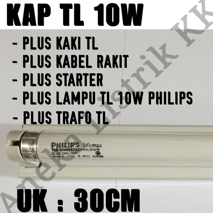Jual KAP BALOK 10W RUMAH BOX LAMPU NEON TL 10 W WATT + KAKI + TRAFO ...