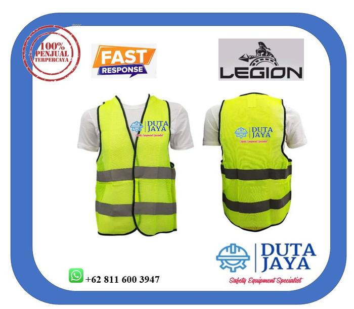 Jual Rompi keselamatan safety vest 2 line hijau green legion orange ...