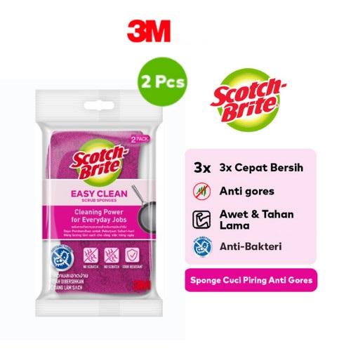 Promo Scotch-Brite 3M Sabut Spons cuci Anti Gores Anti Bakteri isi 2 ...