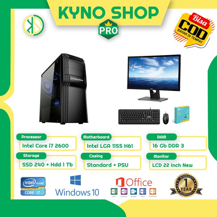 Jual Paket PC Rakitan Core i7 2600 Ram 16Gb SSD 240Gb HDD 1Tb LED 22 - Jakarta Pusat - Kyno Shop ...