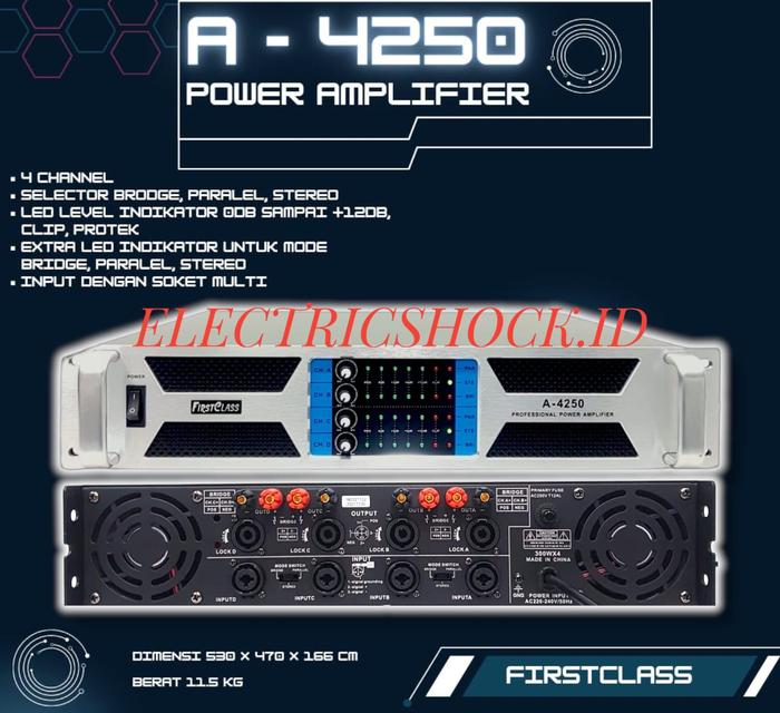 Jual POWER AMPLIFIER FIRSTCLASS FC A4250 4 CHANNEL FIRST CLASS FCA 4250 - Jakarta Utara ...