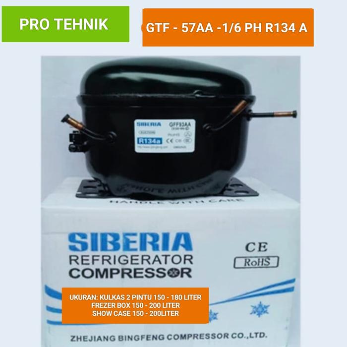 Jual COMPRESOR SIBERIA GFF-57AA-1/6PH UNTUK KULKAS,FREEZER,SHOW CASE - Kota Bekasi - ProTehnik88 ...