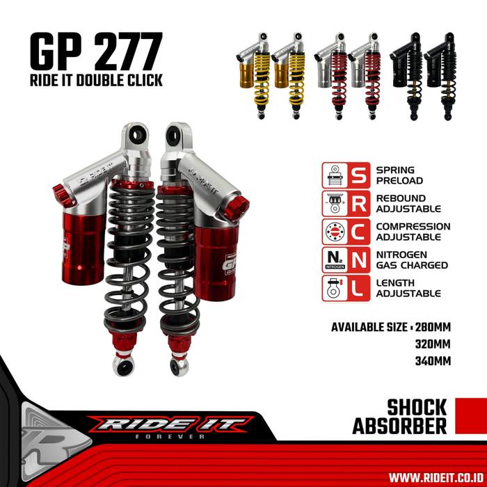 Jual SHOCK BREAKER BLK RIDE IT GP 277 NEW DOUBLE CLIK UK 280/320/340 MM ...