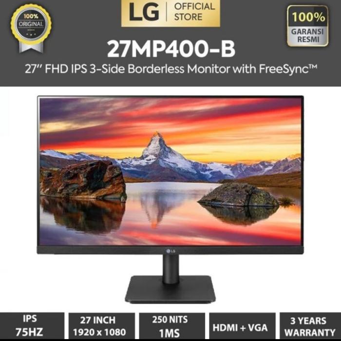 Jual MONITOR LG 27MP400-B IPS 75HZ 27 INCH HDMI VGA FREESYNC - Kota ...