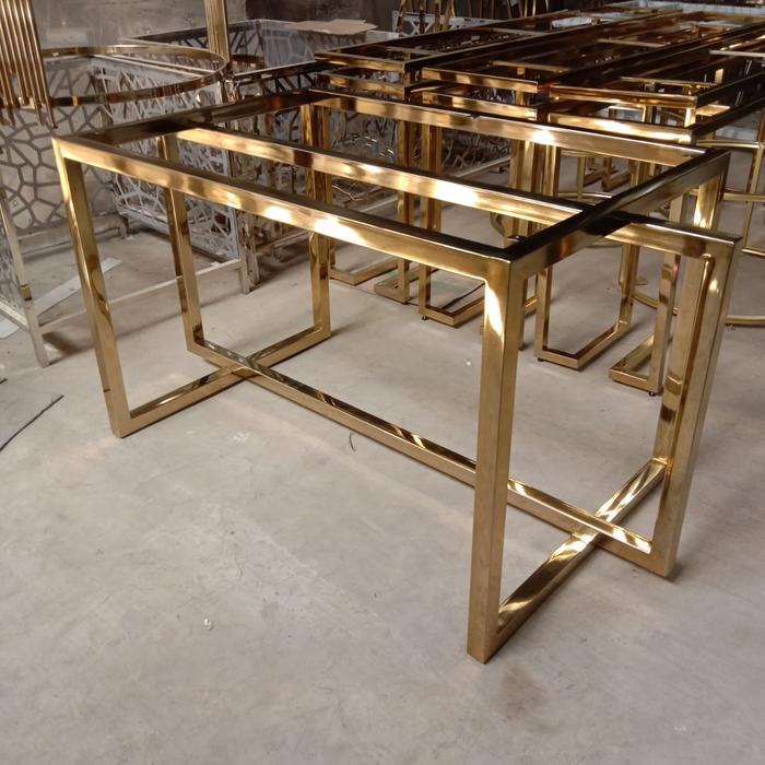 Jual Meja makan modern stainless gold - Dining table kaki stainless ...