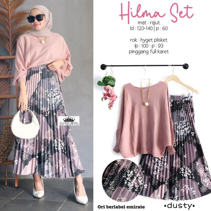 Jual Set Muslimah Setelan Rok Dan Blouse Remaja Dewasa Allsize LD 100cm ...