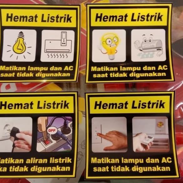 Jual SIGN STICKER K3 RAMBU SAFETY HEMAT LISTRIK UK 10X10CM - Kab ...