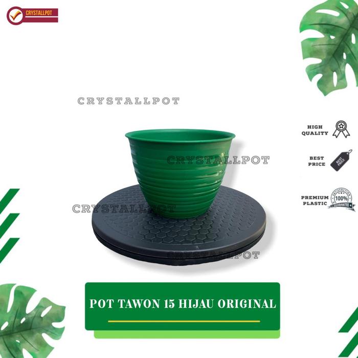 Jual POT BUNGA TANAMAN MOTIF TAWON HIJAU 15CM BUDI JAYA - ORIGINAL 15 ...
