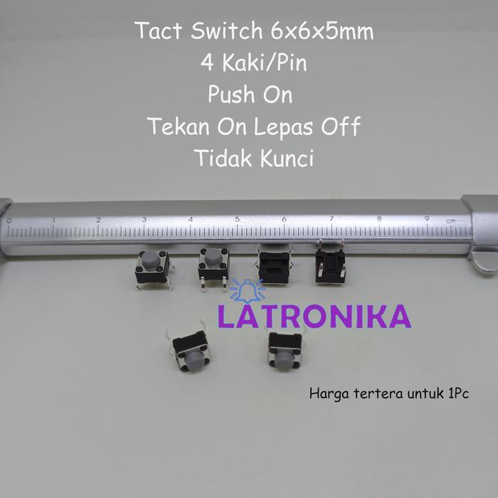 Jual Tactile Switch Push Button Saklar Kecil Push On Tact 6x6x5mm ...