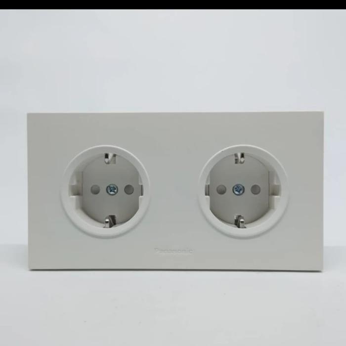 Promo double stop kontak ncp panasonic wejp 11322 putih wide series ...