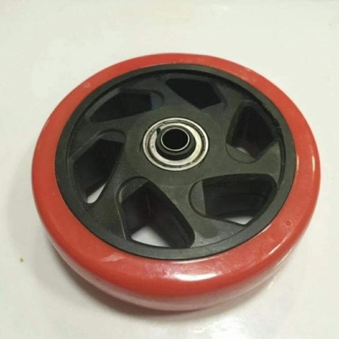 Jual Roda Pu Merah Double Bearing Medium Duty 5 inch Wheel Only ...